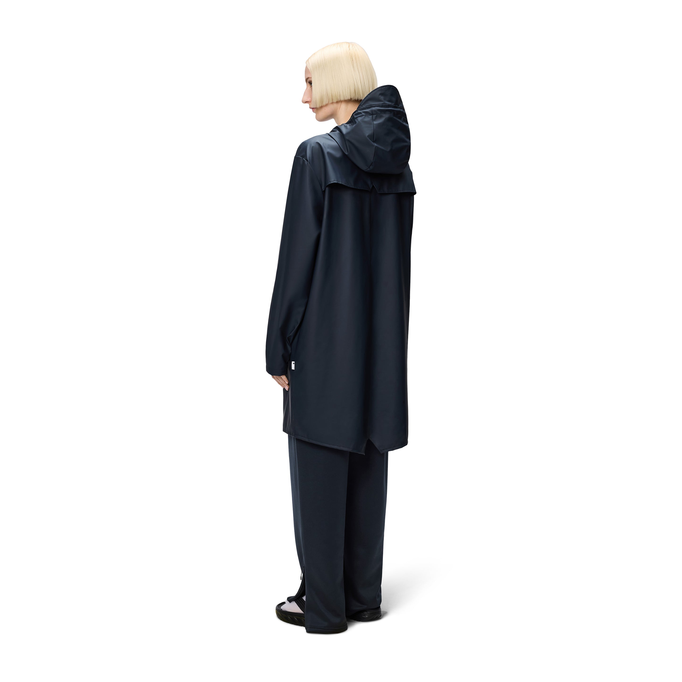 Rains Long Jacket, Navy – Goodnotes.no