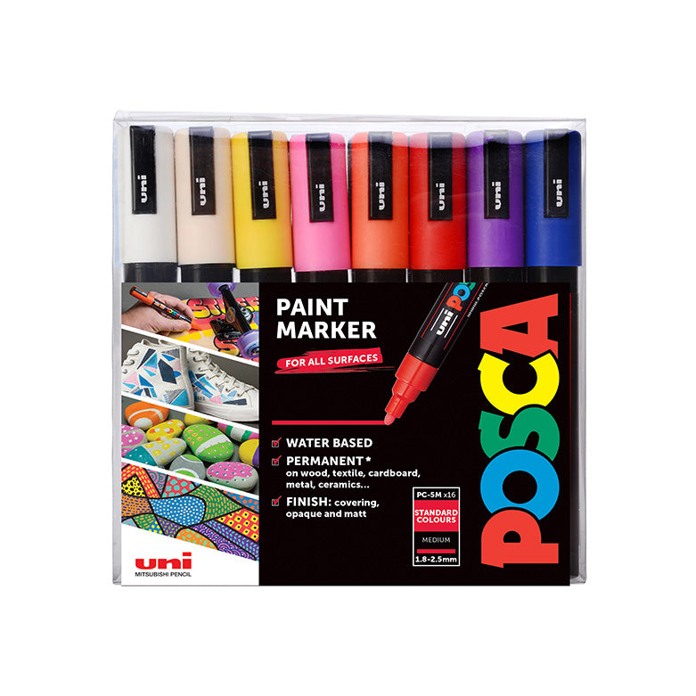 POSCA PC-5M Medium, Standard 16-pakk – Goodnotes.no